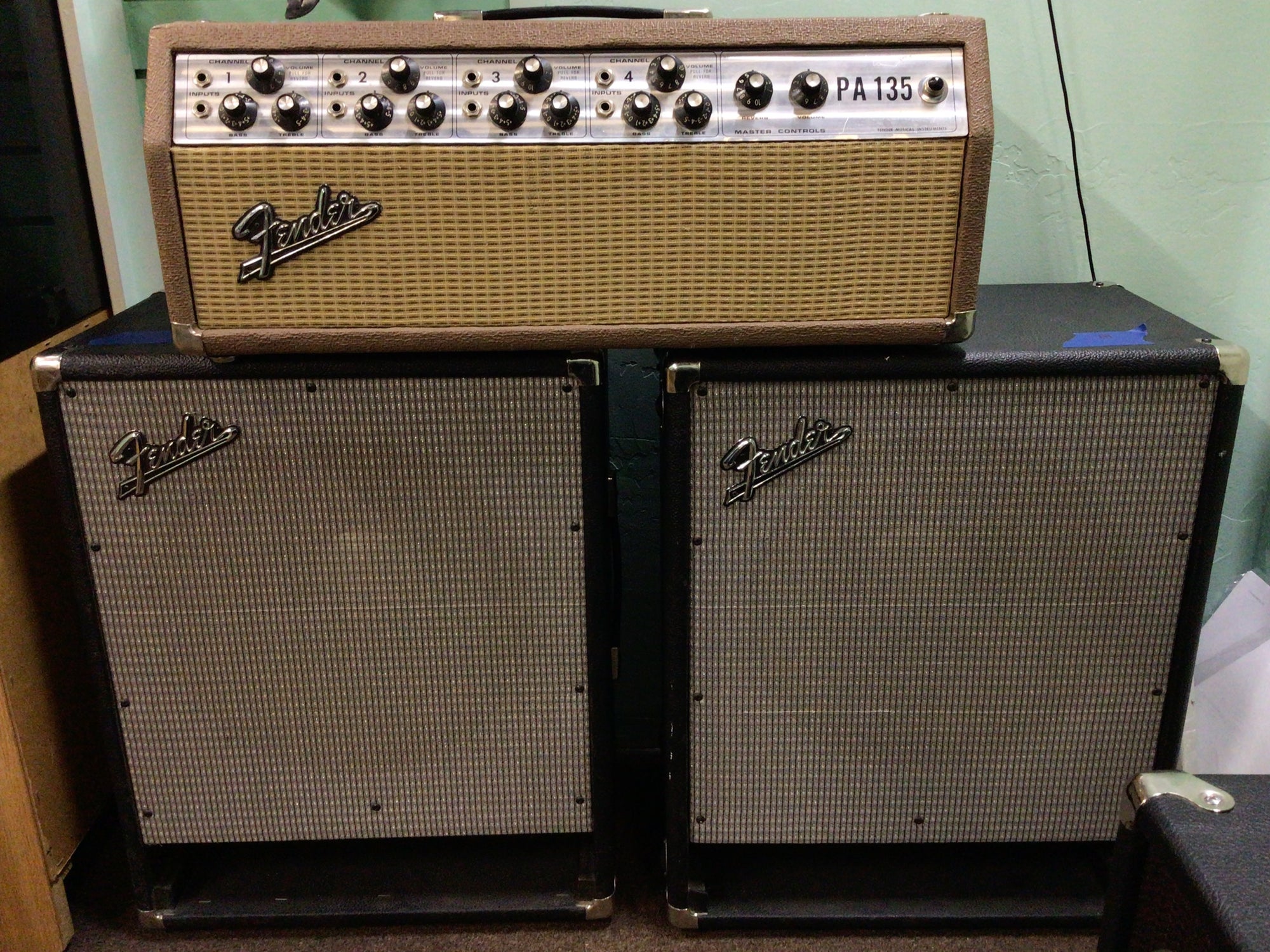 Fender PA135 Head 1978 Vintage with two Fender 1X15 Cabinets – Sunday ...