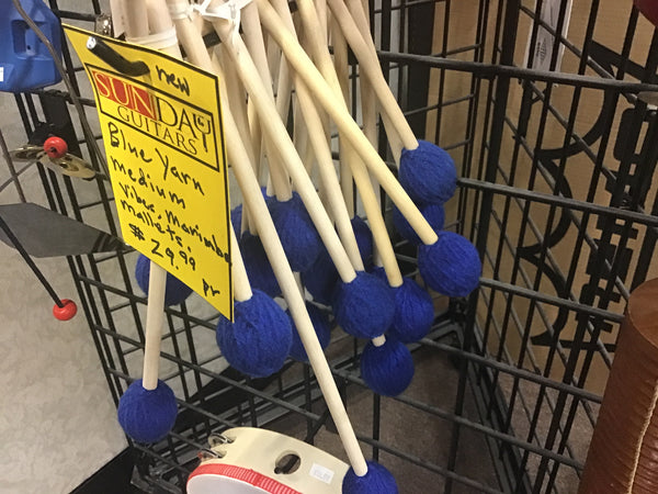 Blue Yarn Medium vibes, marimba mallets – Sunday Guitars